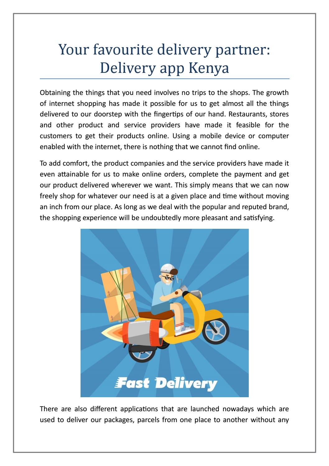 Your favourite delivery partner: Delivery app Kenya by Darbaar - Issuu
