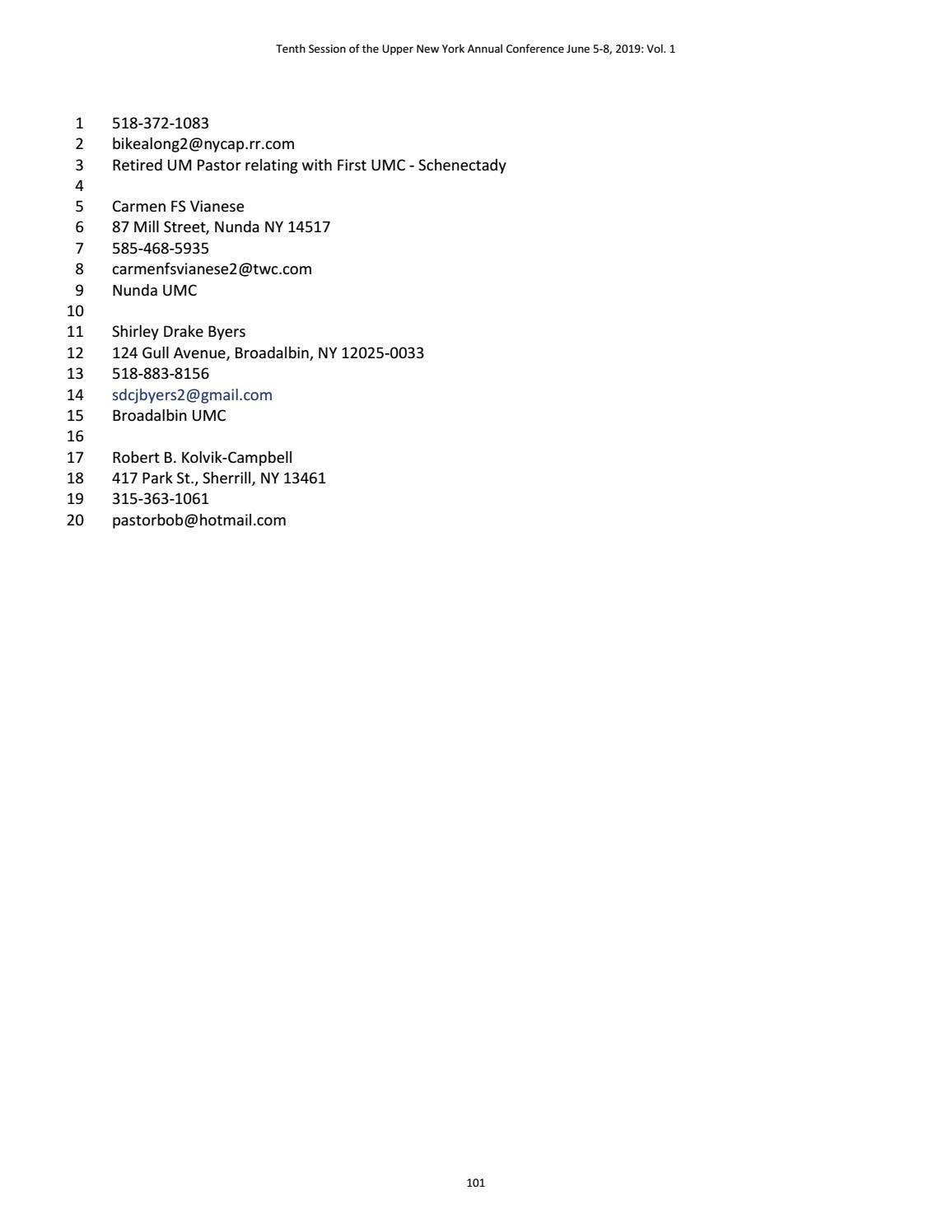 2019 Upper New York Conference Journal, Volume I by Upper New York ...