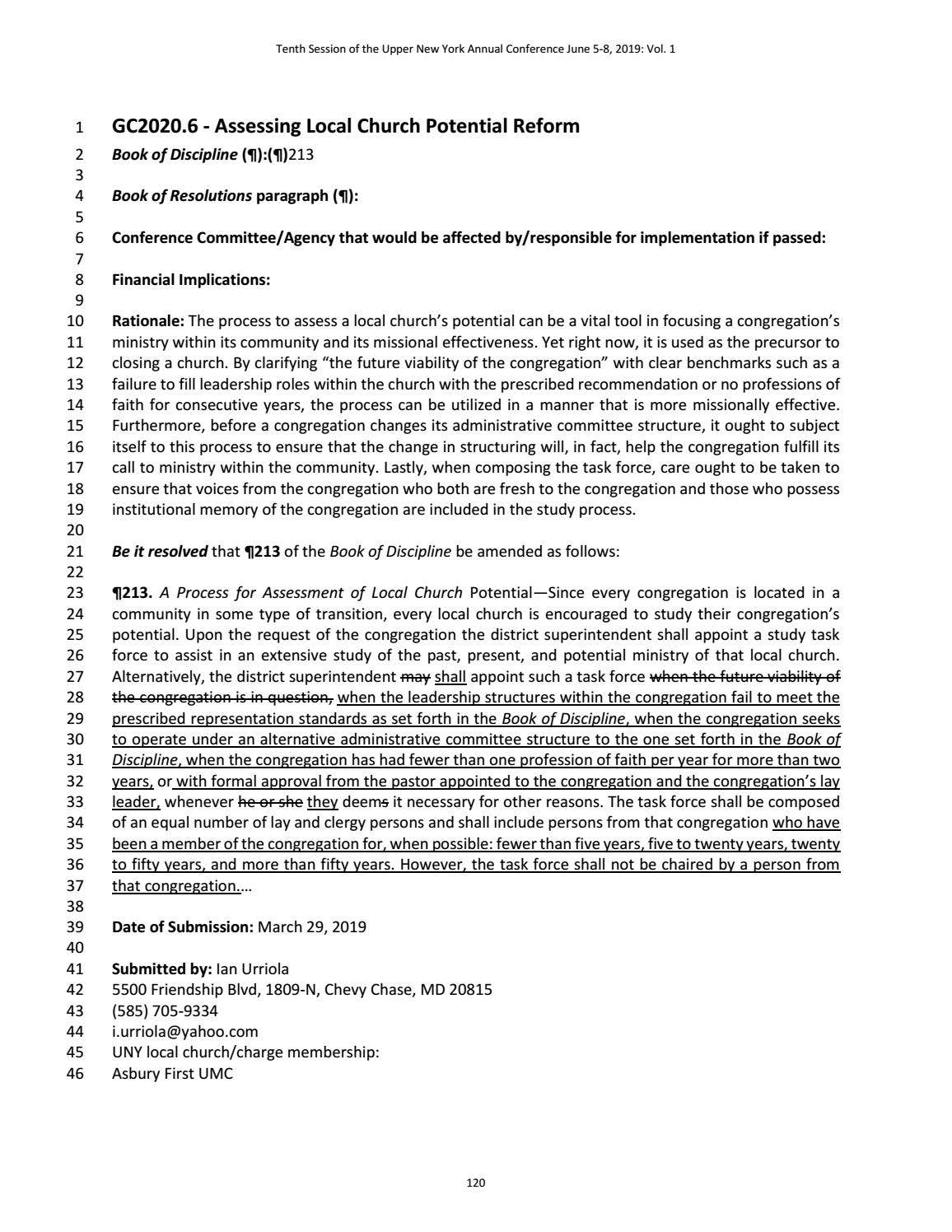2019 Upper New York Conference Journal, Volume I by Upper New York ...