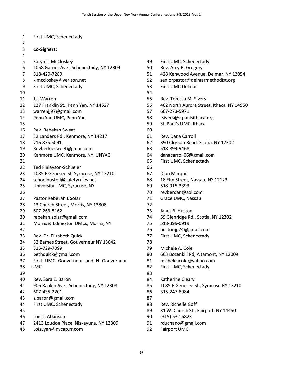 2019 Upper New York Conference Journal, Volume I by Upper New York ...