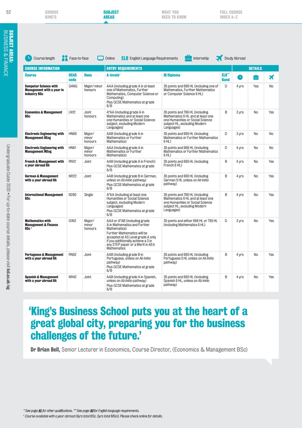 Undergraduate Guide 2020 by King's College London - Issuu