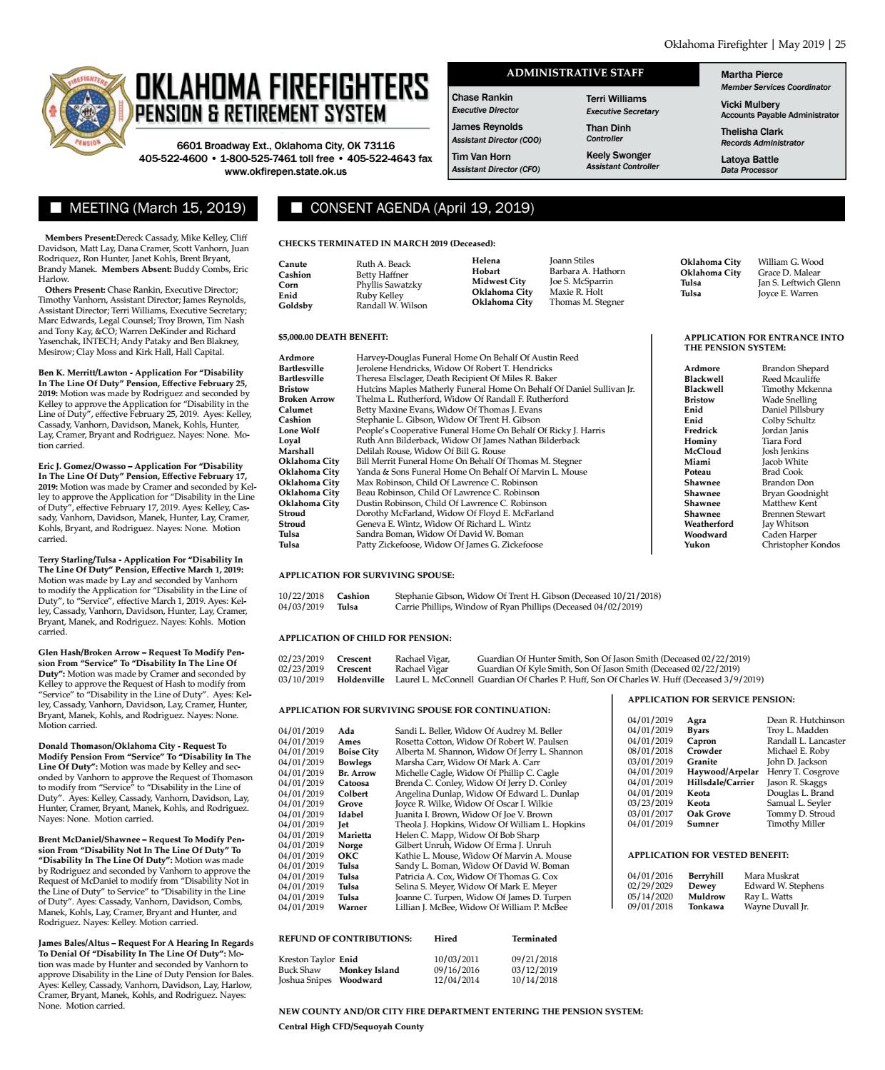 Oklahoma Firefighter May 2019 newspaper by Oklahoma State Firefighters ...