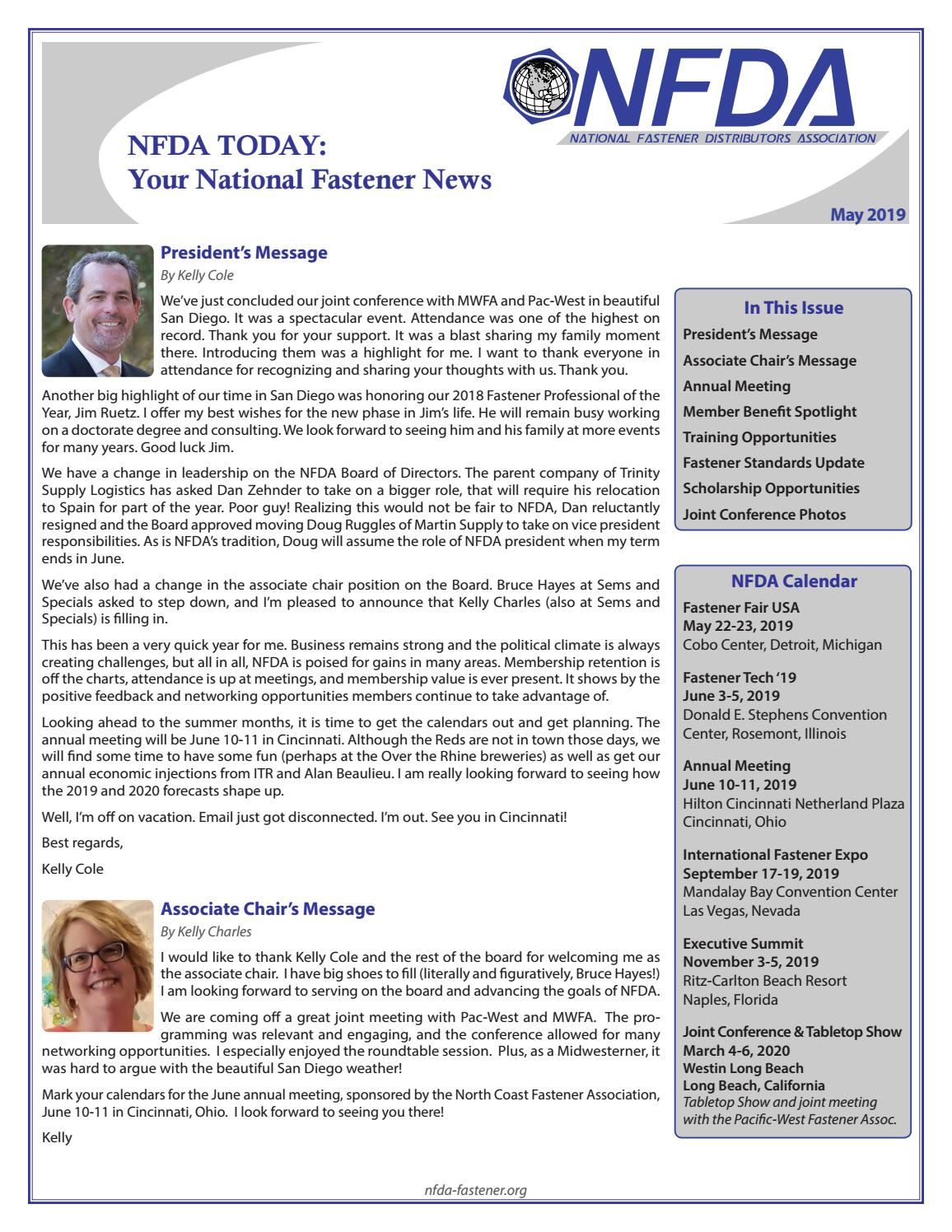May 2019 NFDA Today by National Fastener Distributors Association - Issuu