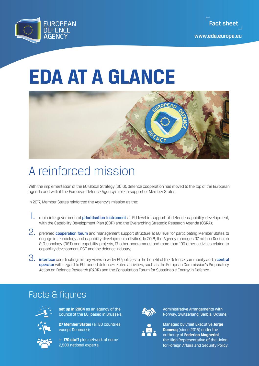 Factsheet: EDA at a glance by European Defence Agency - Issuu