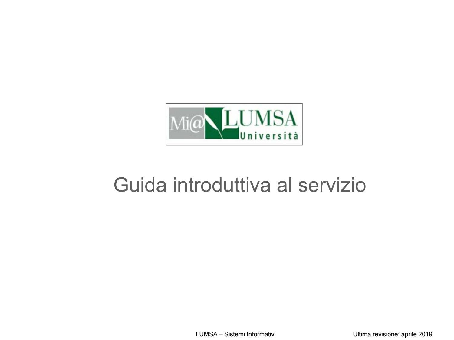 Introduzione a Mi@Lumsa by LIbera Università Maria Ss. Assunta - Issuu