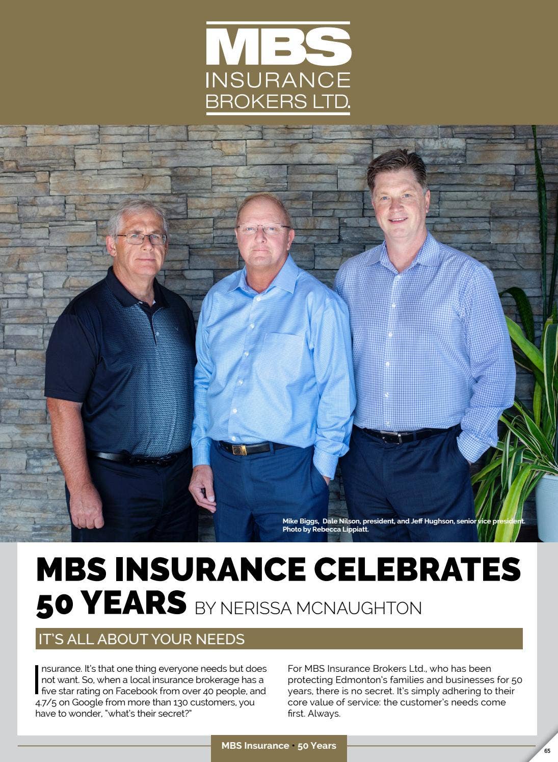 MBS Insurance - 50th Anniverary by Business in Edmonton Magazine - Issuu