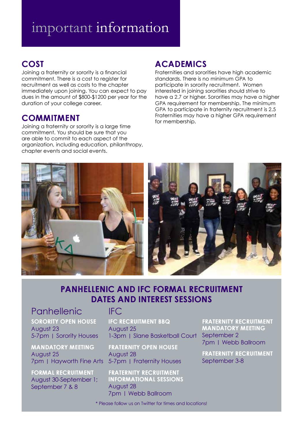 Greek Life Recruitment Brochure 2019 by High Point University - Issuu