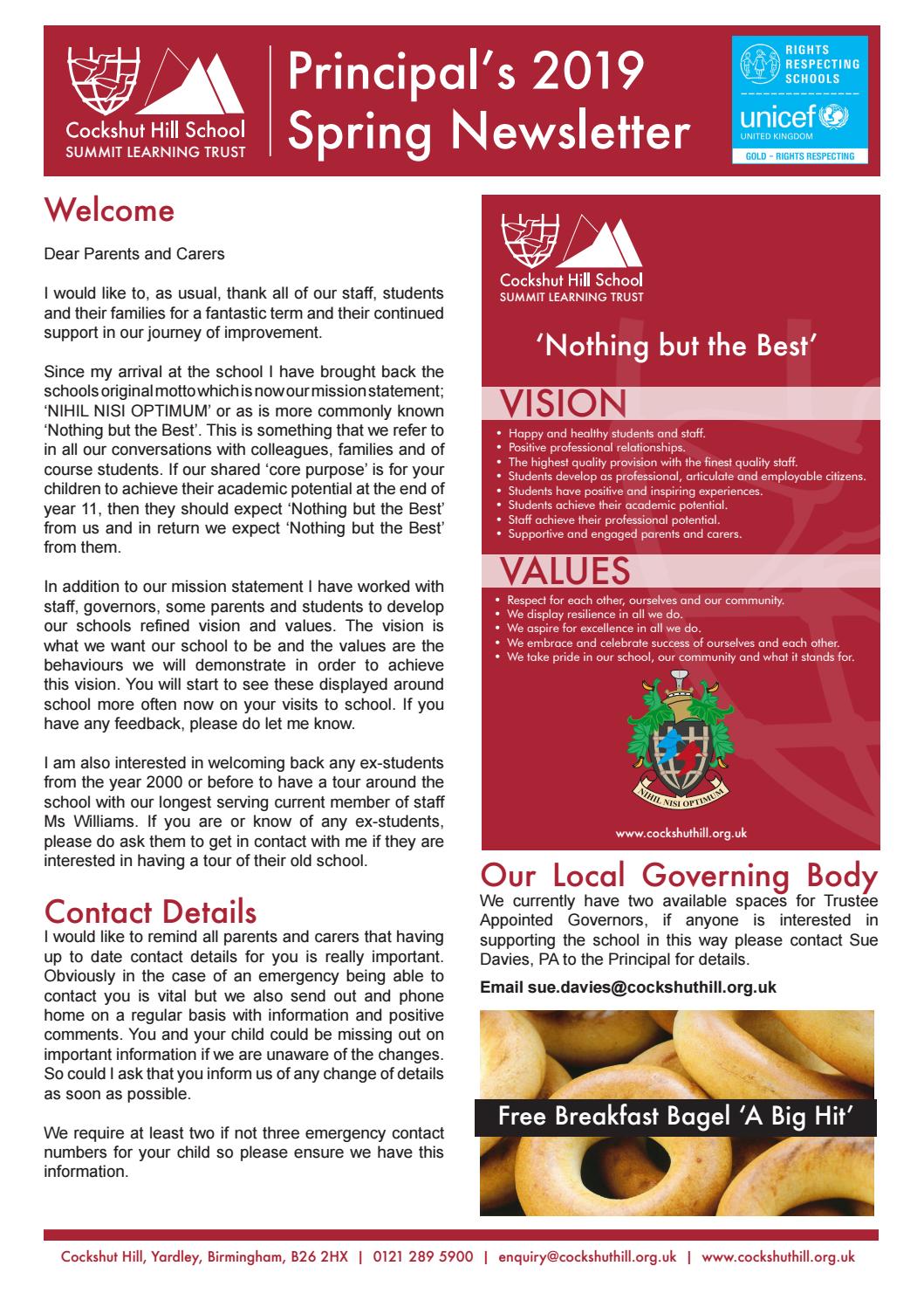 Principal's Spring Newsletter by SUMMIT - Issuu