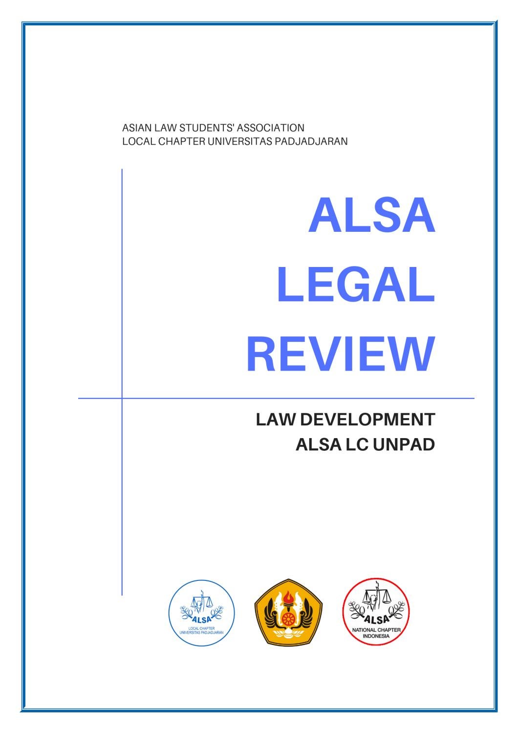 April 2019: Legal Review by Law Development Subdivision by ALSA LC ...