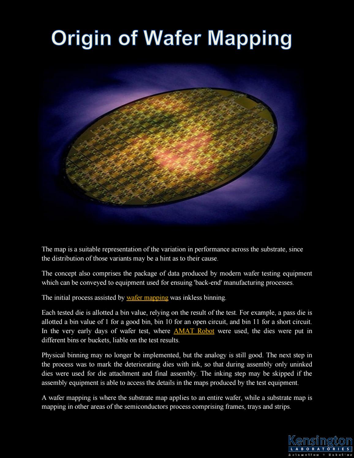 Origin of Wafer Mapping - Kensington Laboratories by Kensington Labs ...