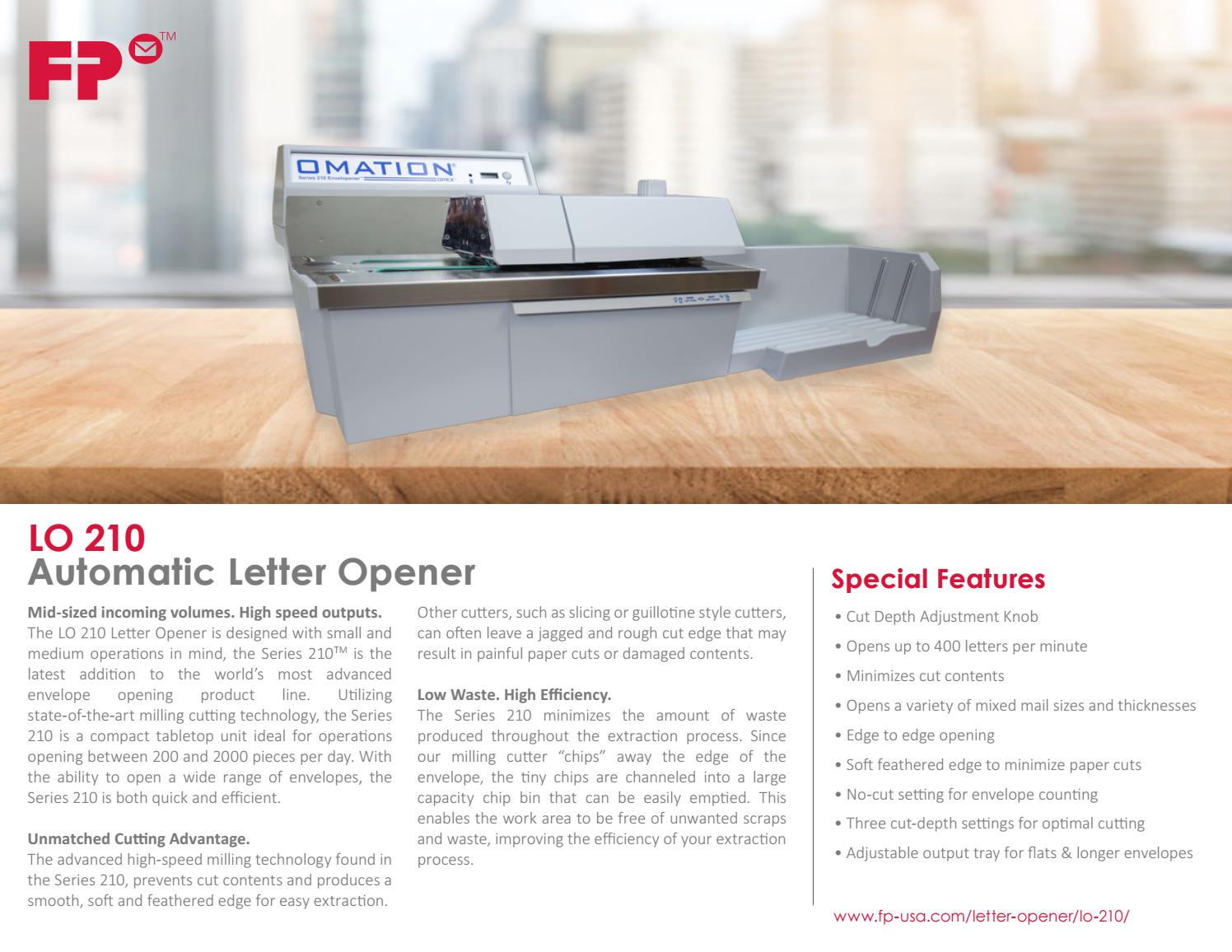 Omation LO210 Automatic Letter Opener by FP USA - Issuu