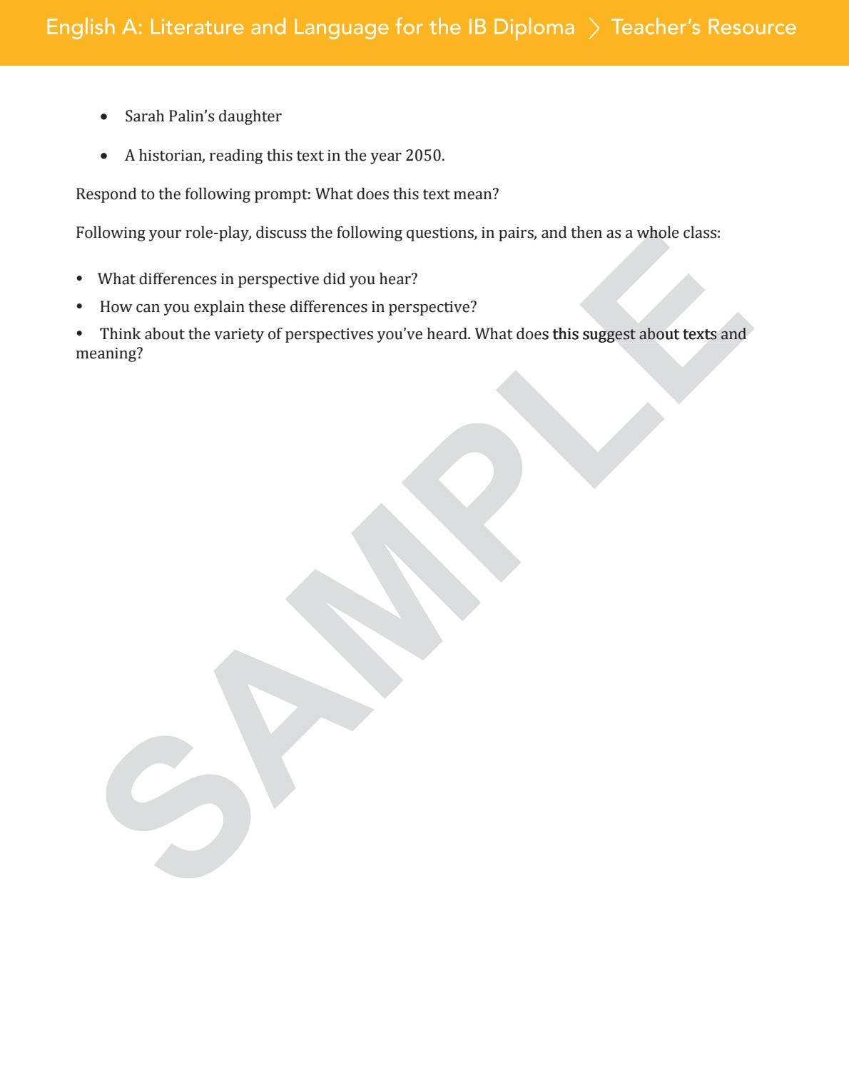 English A: Language and Literature for the IB Diploma Coursebook sample ...