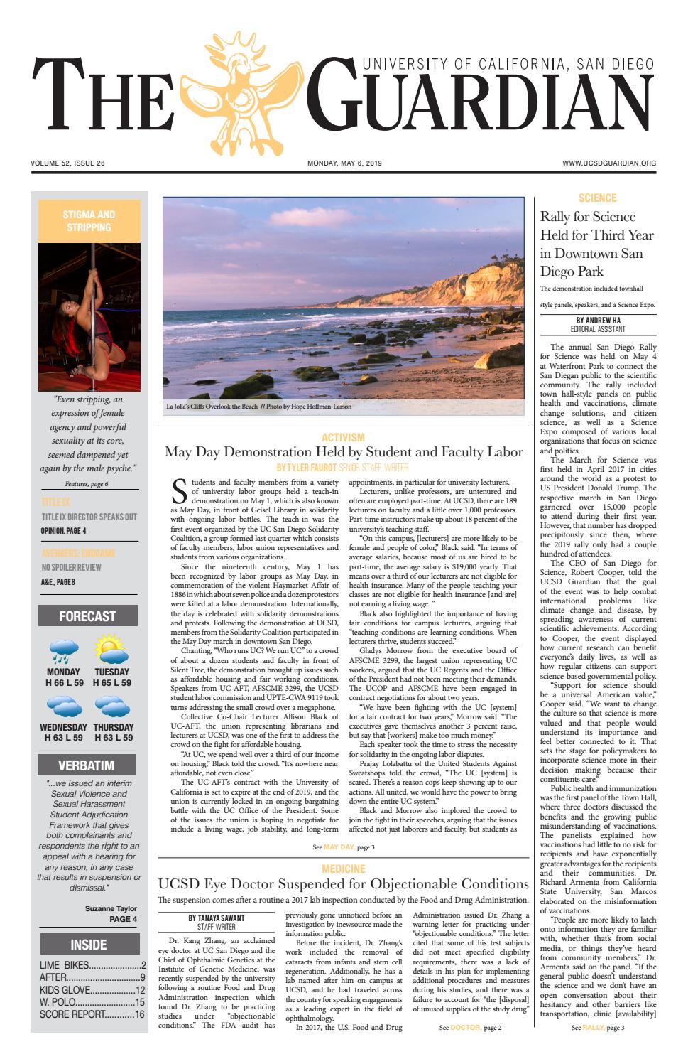 UCSD Guardian 5/6/19 by UCSD Guardian - Issuu