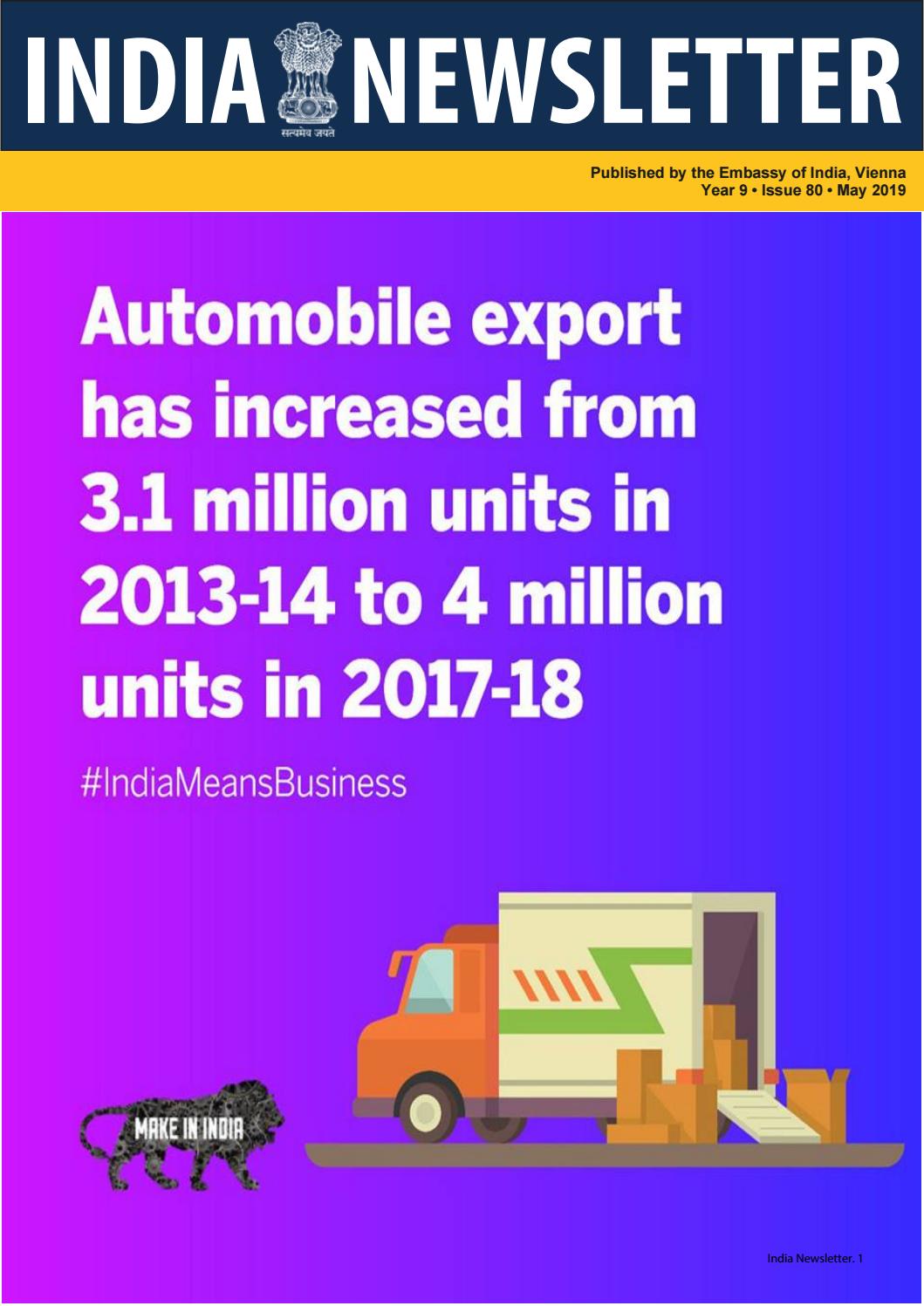 India Newsletter- May 2019 by Indian Embassy Vienna - Issuu