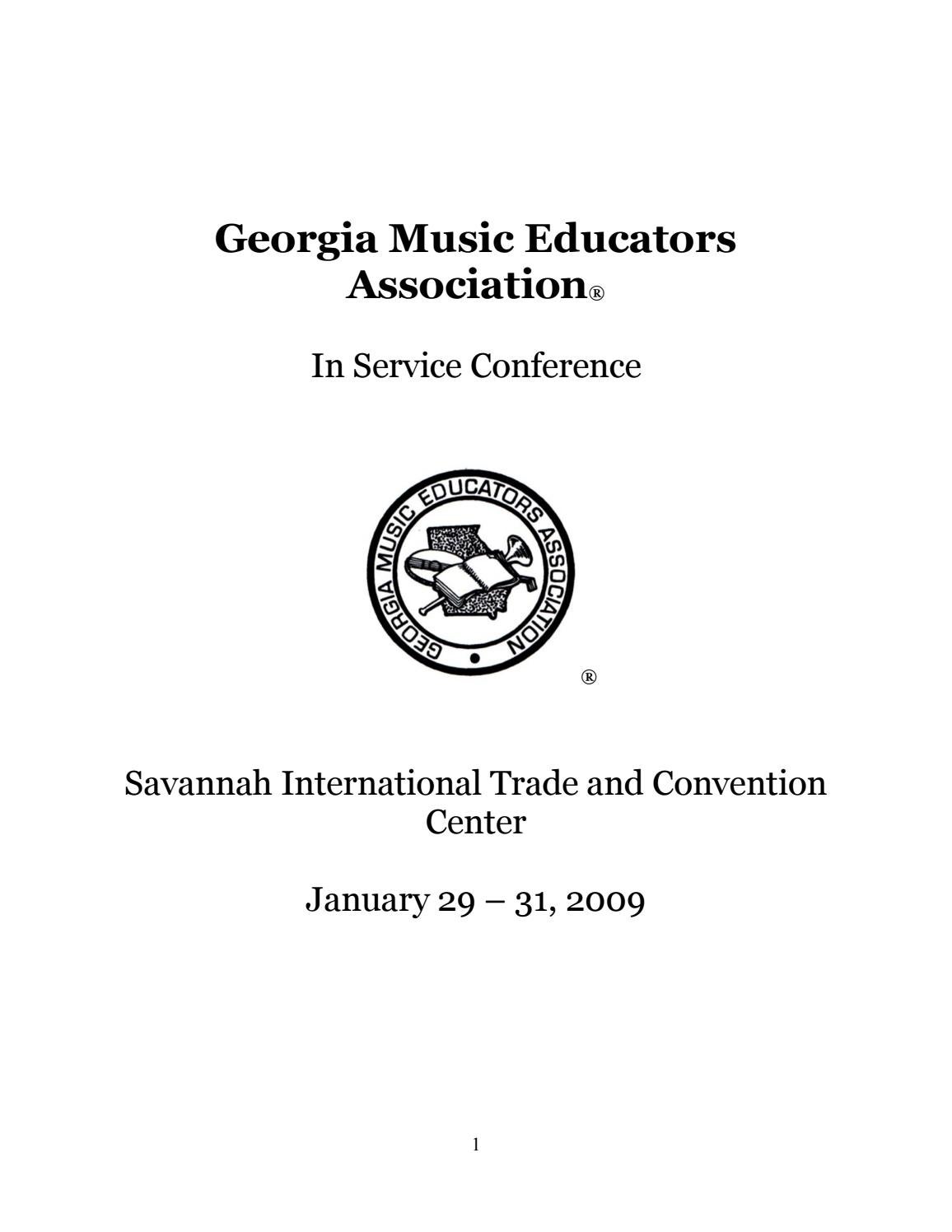 2009 GMEA In-Service Conference Program by Georgia Music Educators ...