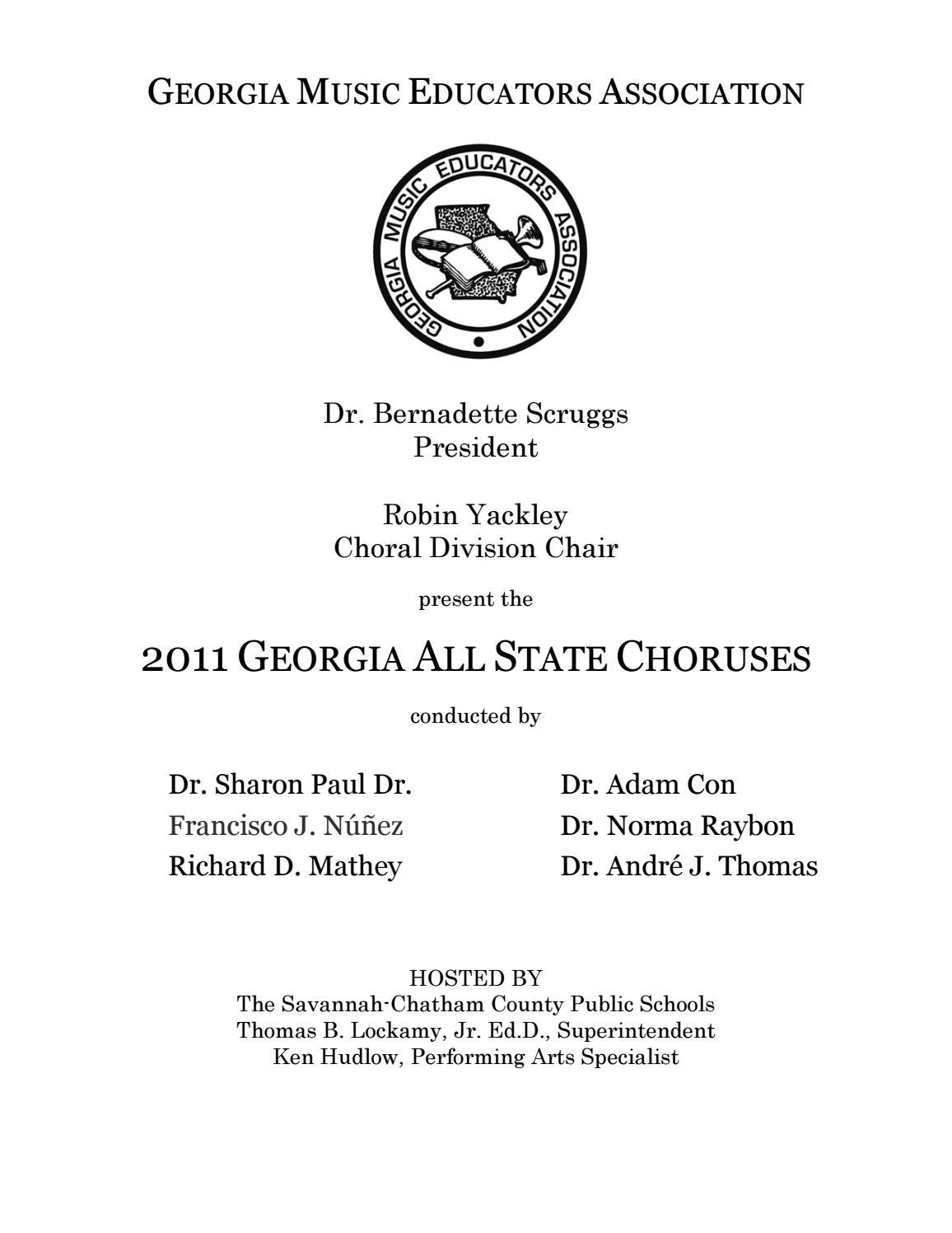 2011 GMEA All-State Chorus Program by Georgia Music Educators ...