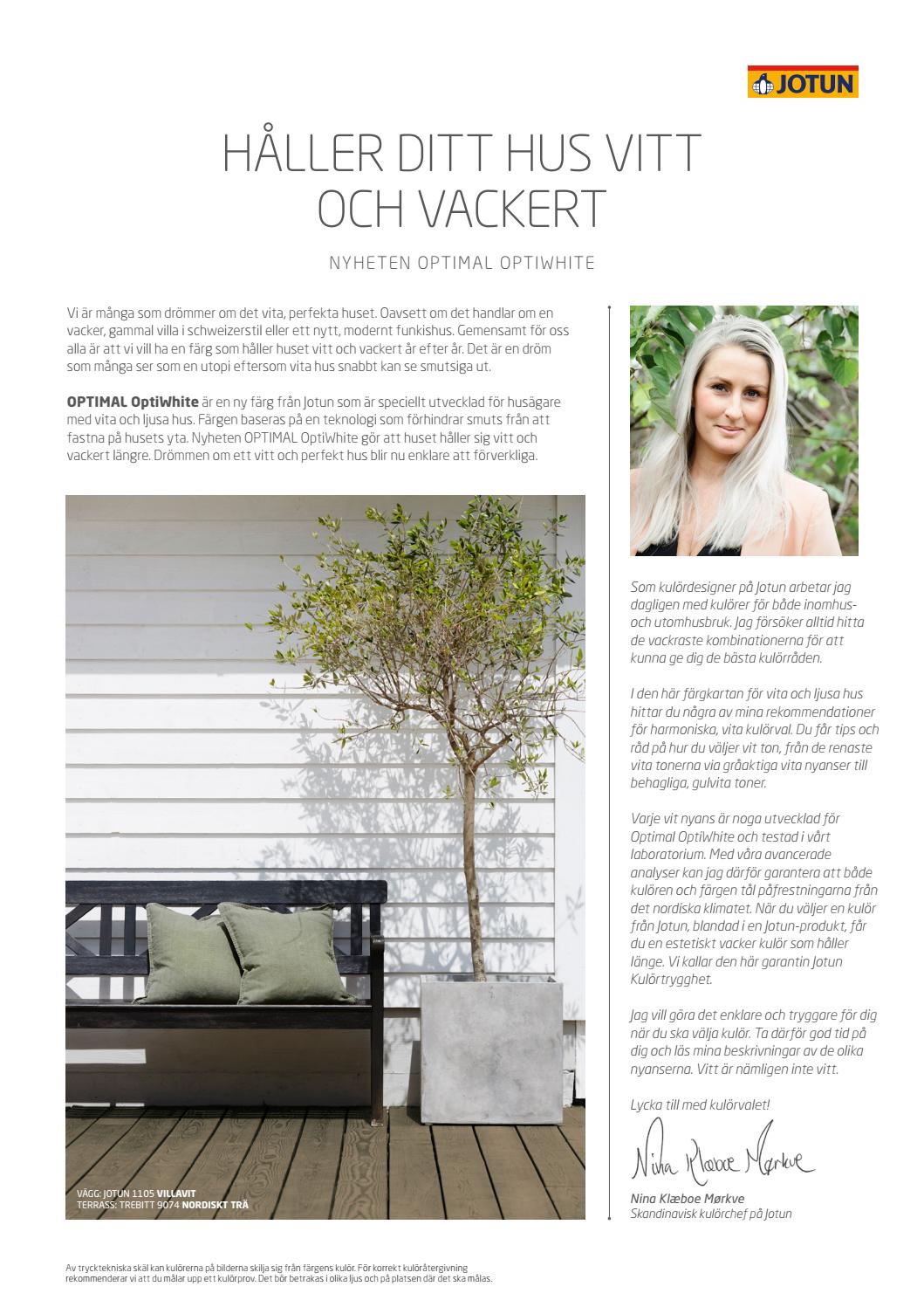 JOTUN Optimal OptiWhite färgkarta 2019 by Jotun Sverige AB - Issuu