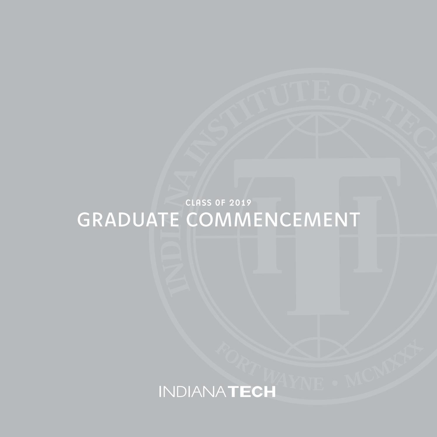 Indiana Tech 2019 Graduate Commencement Program by Indiana Tech ...