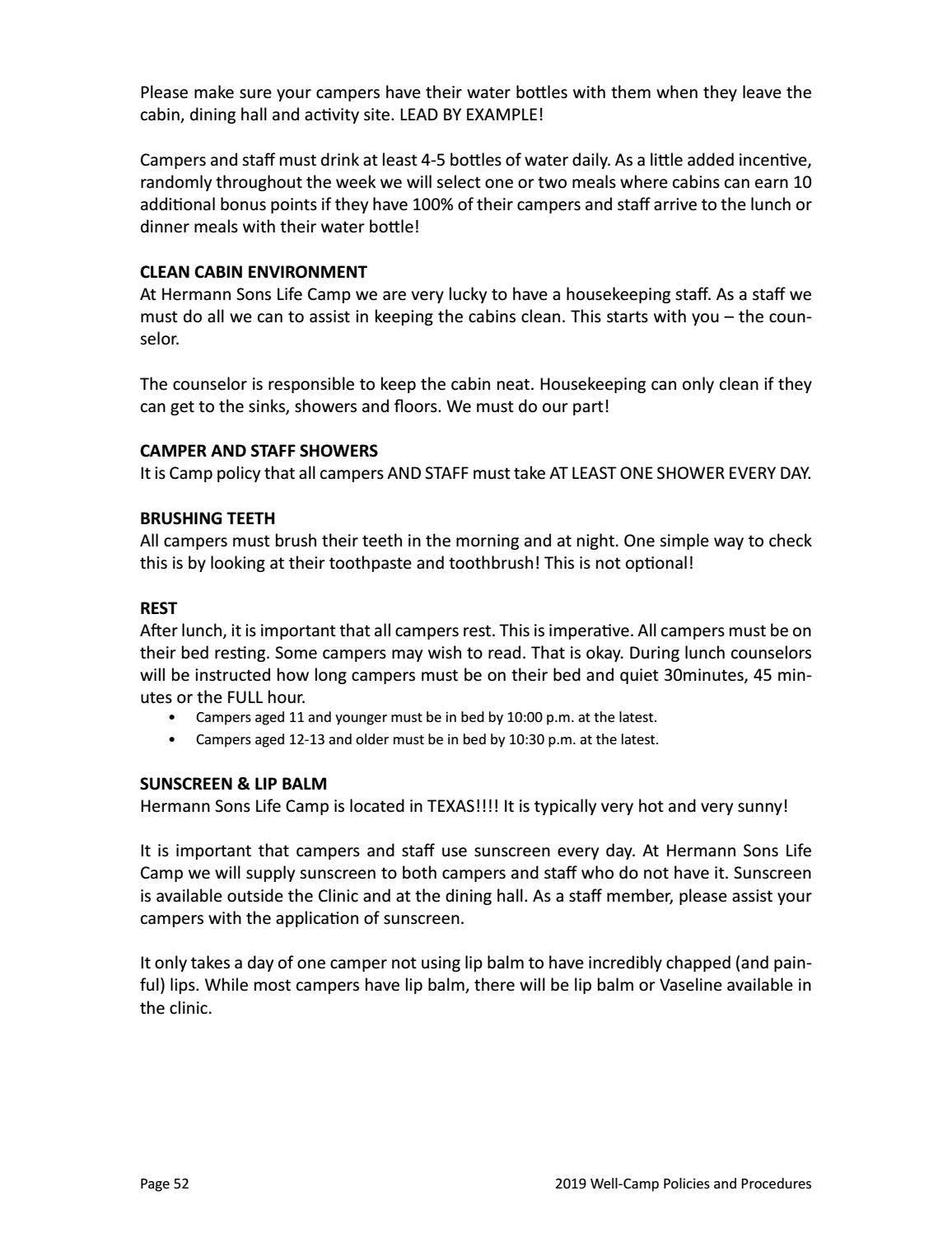 2019 Camp Staff Manual by Hermann Sons Life - Issuu