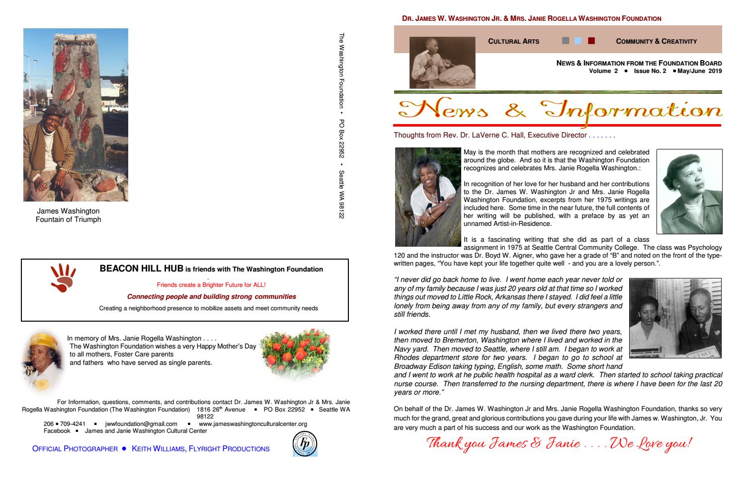 The Washington Foundation Bi-Monthly May/June 2019 Newsleter by LaVerne ...