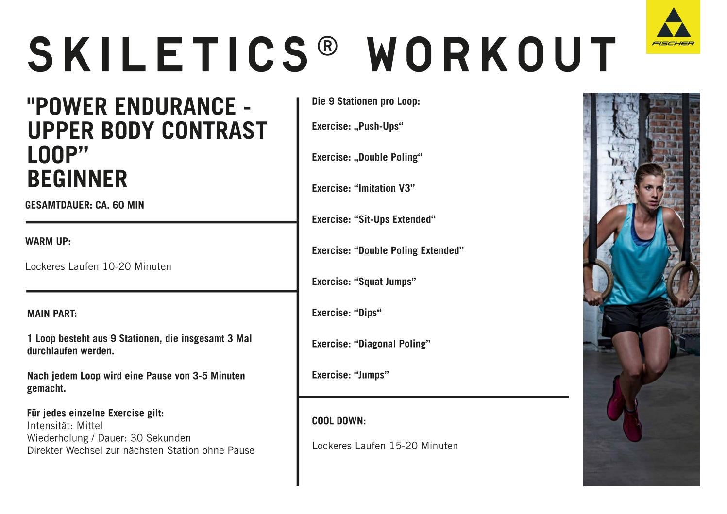 Skiletics Prep Beginner Power Endurance - Upper Body Contrast Loop DE ...