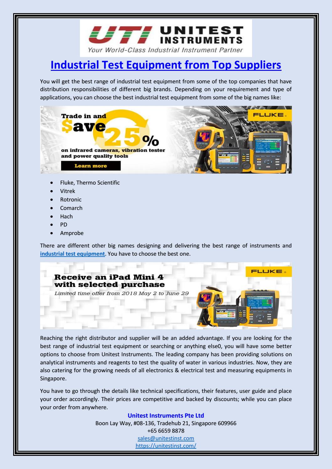Industrial Test Equipment from Top Suppliers by Unitest Instruments - Issuu