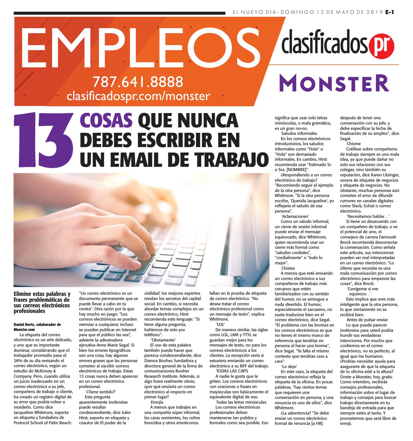 Empleos 05 12 2019 by ClasificadosPR.com - Issuu