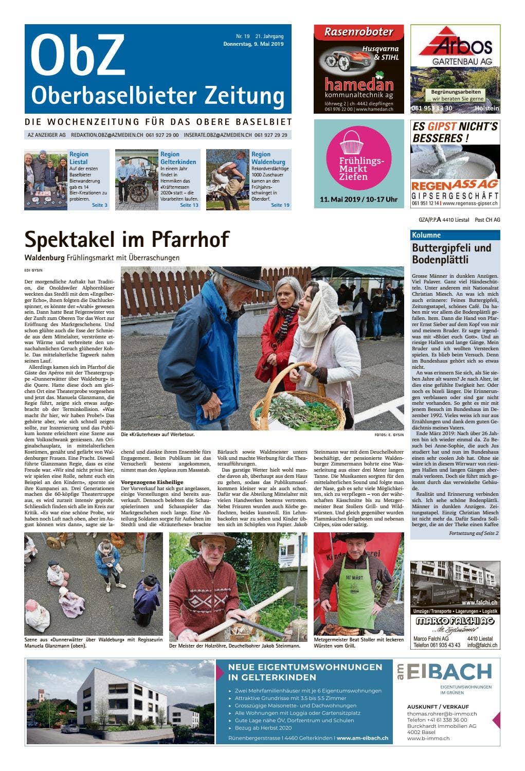 Oberbaselbieter Zeitung vom 9. Mai 2019 by AZ-Anzeiger - Issuu