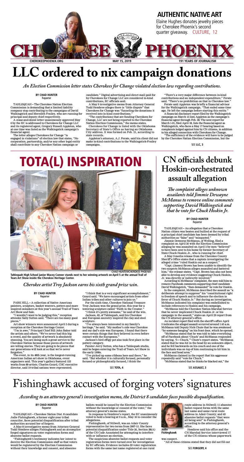 Cherokee Phoenix May 15, 2019 by Cherokee Phoenix - Issuu