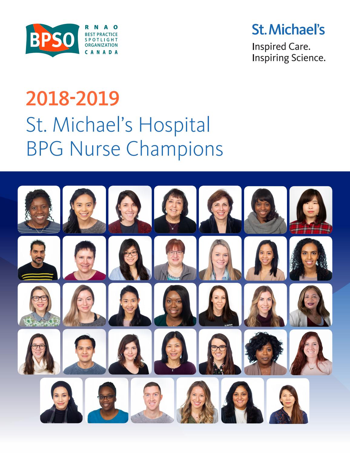 2018-2019 St. Michael’s Hospital BPG Nurse Champions by St. Michael's ...