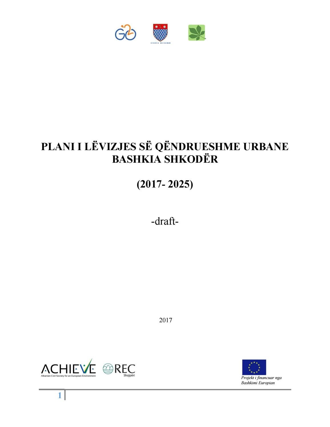 Plani i Lëvizjes së Qëndrueshme Urbane Bashkia Shkodër 2017-2025 (draft ...