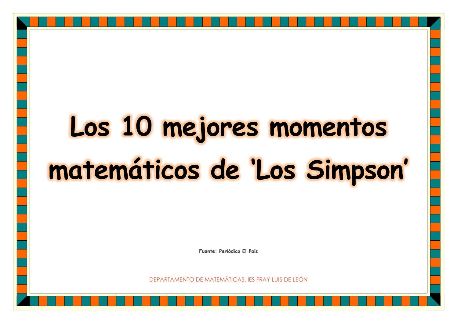 Los mejores momentos matemáticos de los Simpson by IES Fray Luis de ...