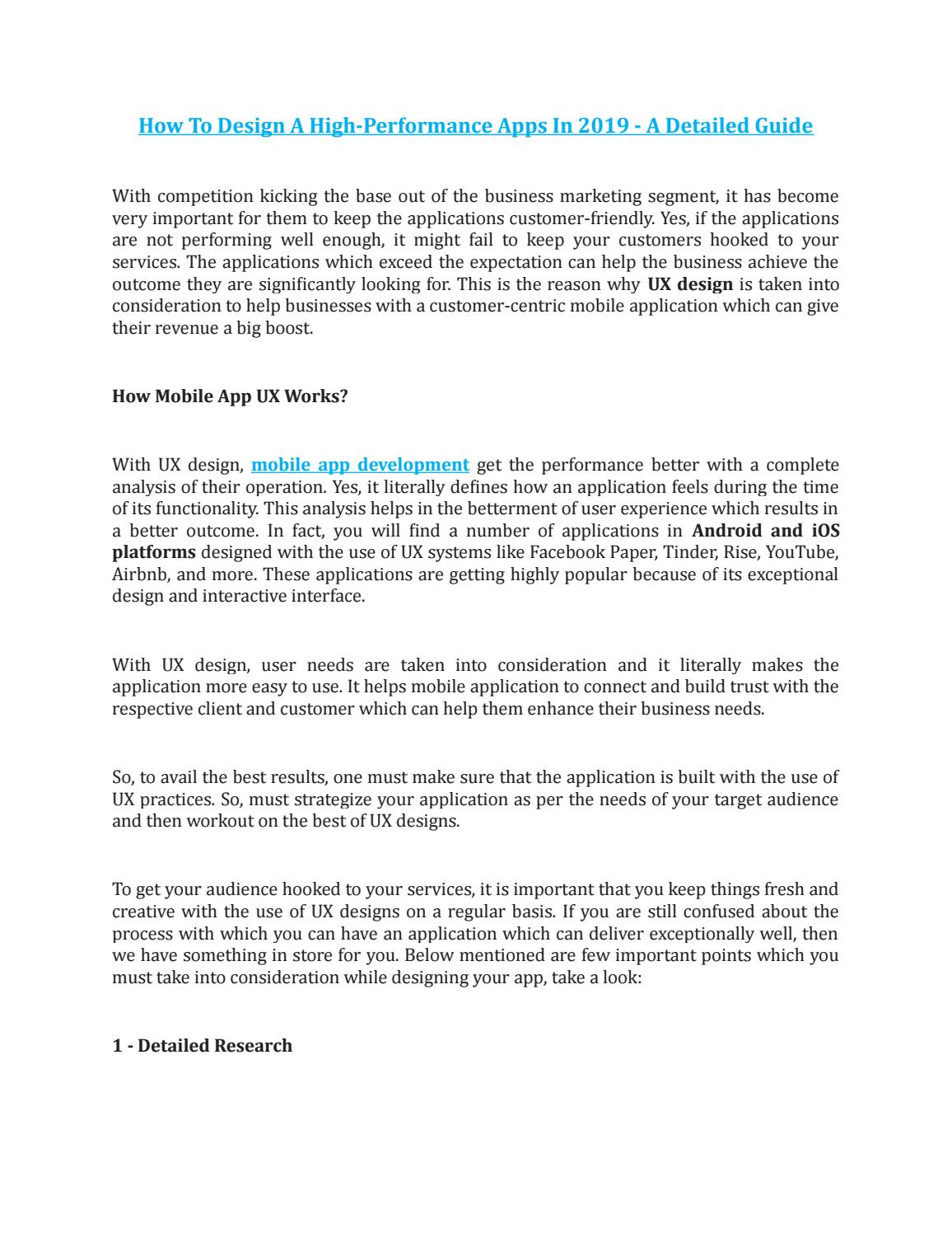 How To Design A High Performance Apps – A Detailed Guide by Webs ...