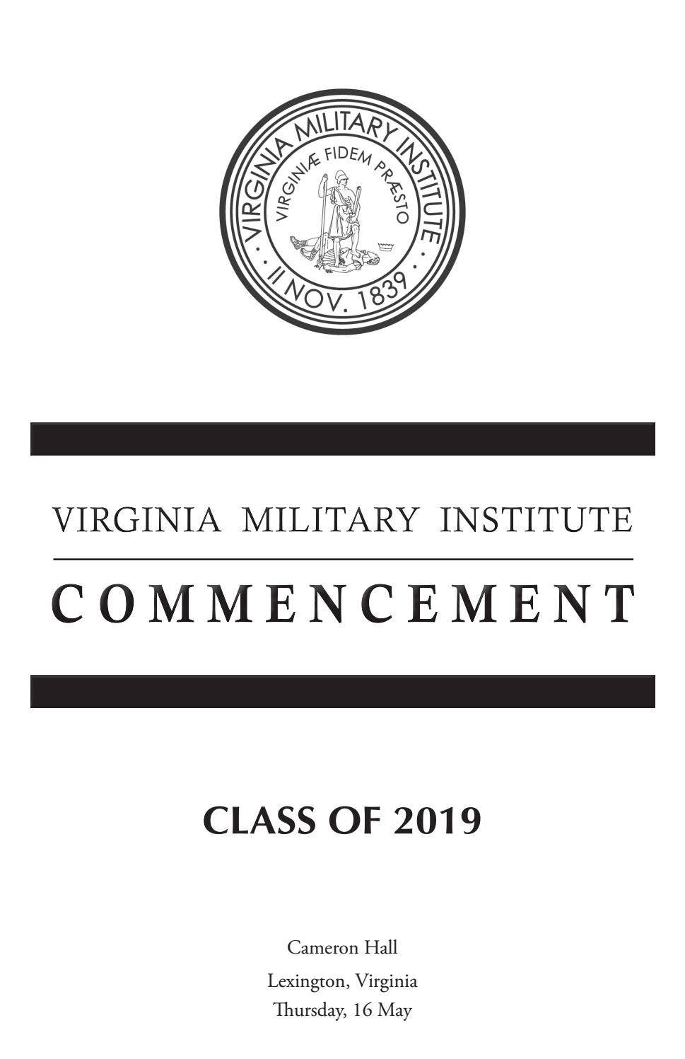 2019 Commencement Program by VMI Alumni Agencies - Issuu