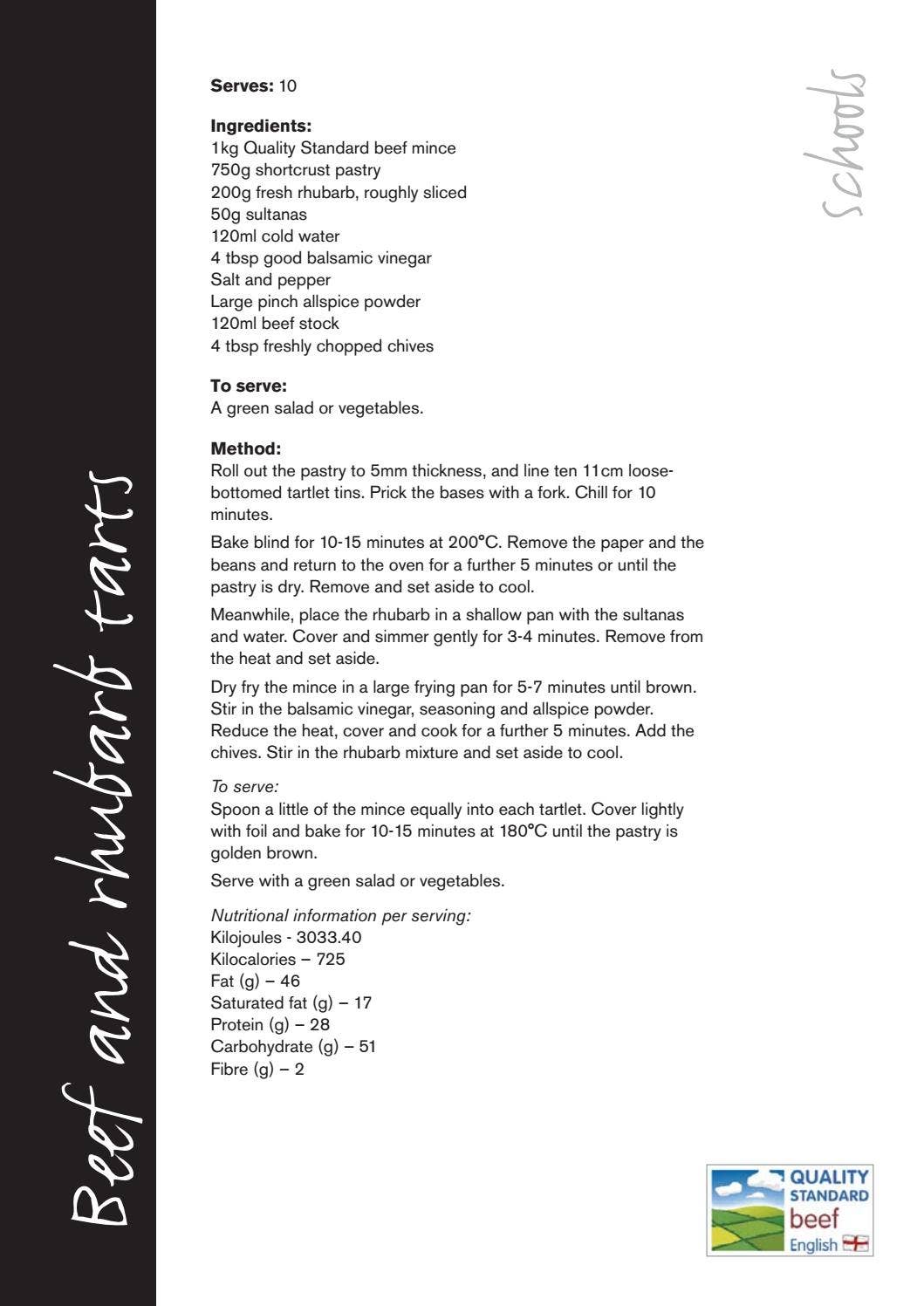 Quality Standard Beef and Lamb Recipes for school caterers by ahdb1 - Issuu