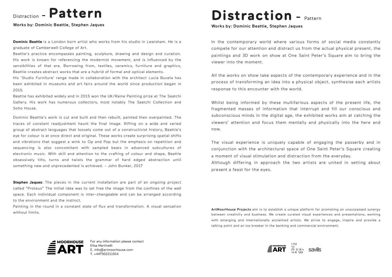 Distraction - Pattern Works by: Dominic Beattie, Stephen Jaques by ...