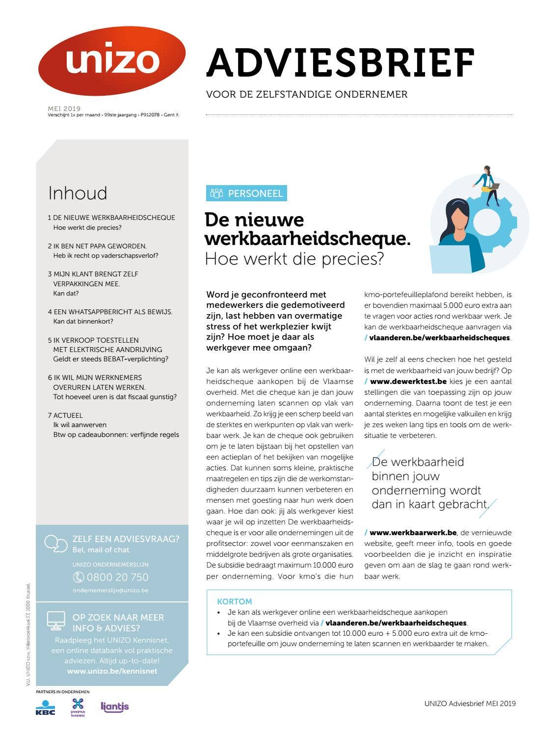 UNIZO Adviesbrief mei 2019 by Jurgen Muys - Issuu