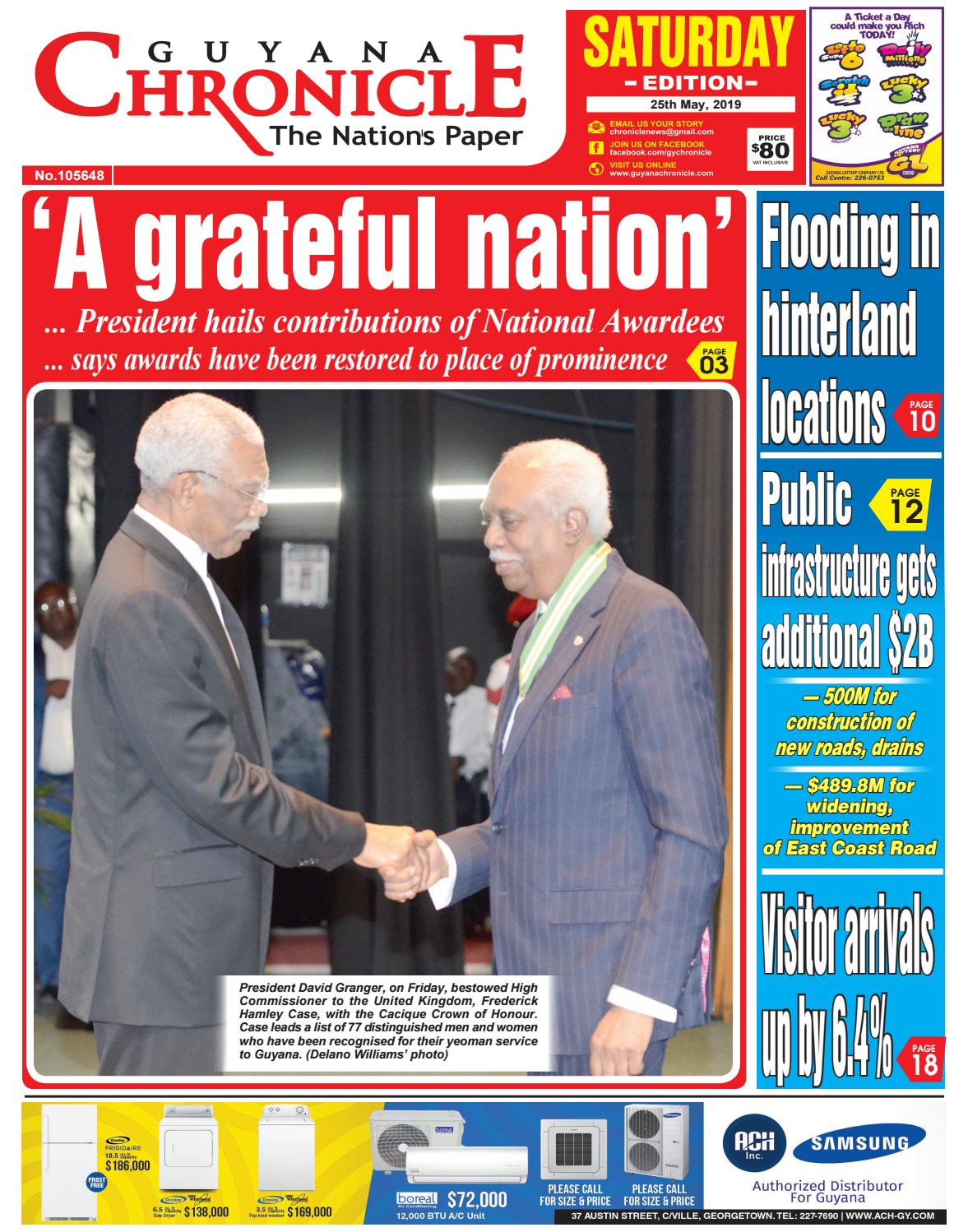 Guyana Chronicle Epaper 05 25 2019 by Guyana Chronicle - Issuu