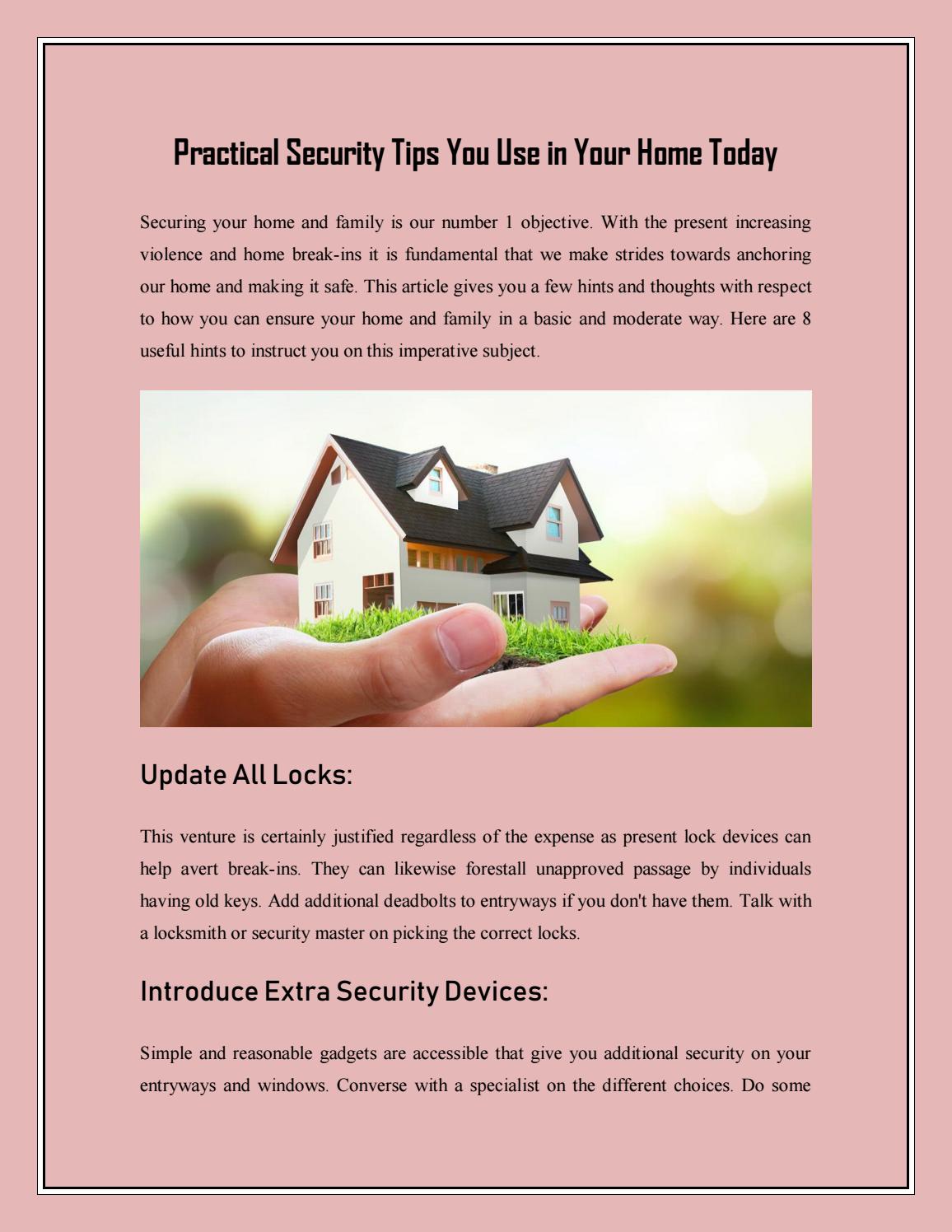 Practical Security Tips You Use in Your Home Today by Leo Higgins - Issuu