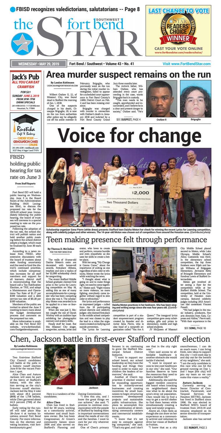 05/29/2019 Edition of the Fort Bend Star by Fort Bend Star | Fort Bend ...