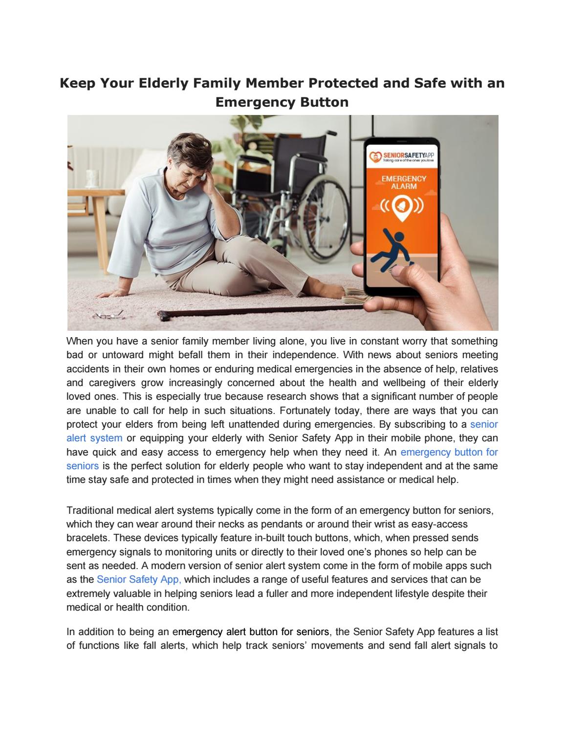 Keep Your Elderly Family Member Protected and Safe with an Emergency ...