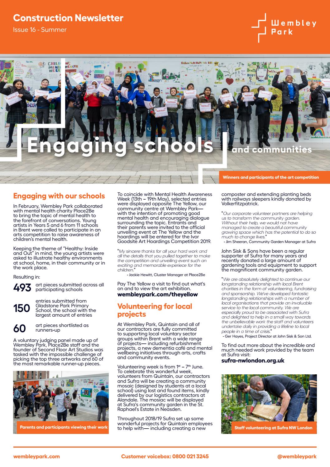 Construction Newsletter Summer 2019 by Wembley Park - Issuu