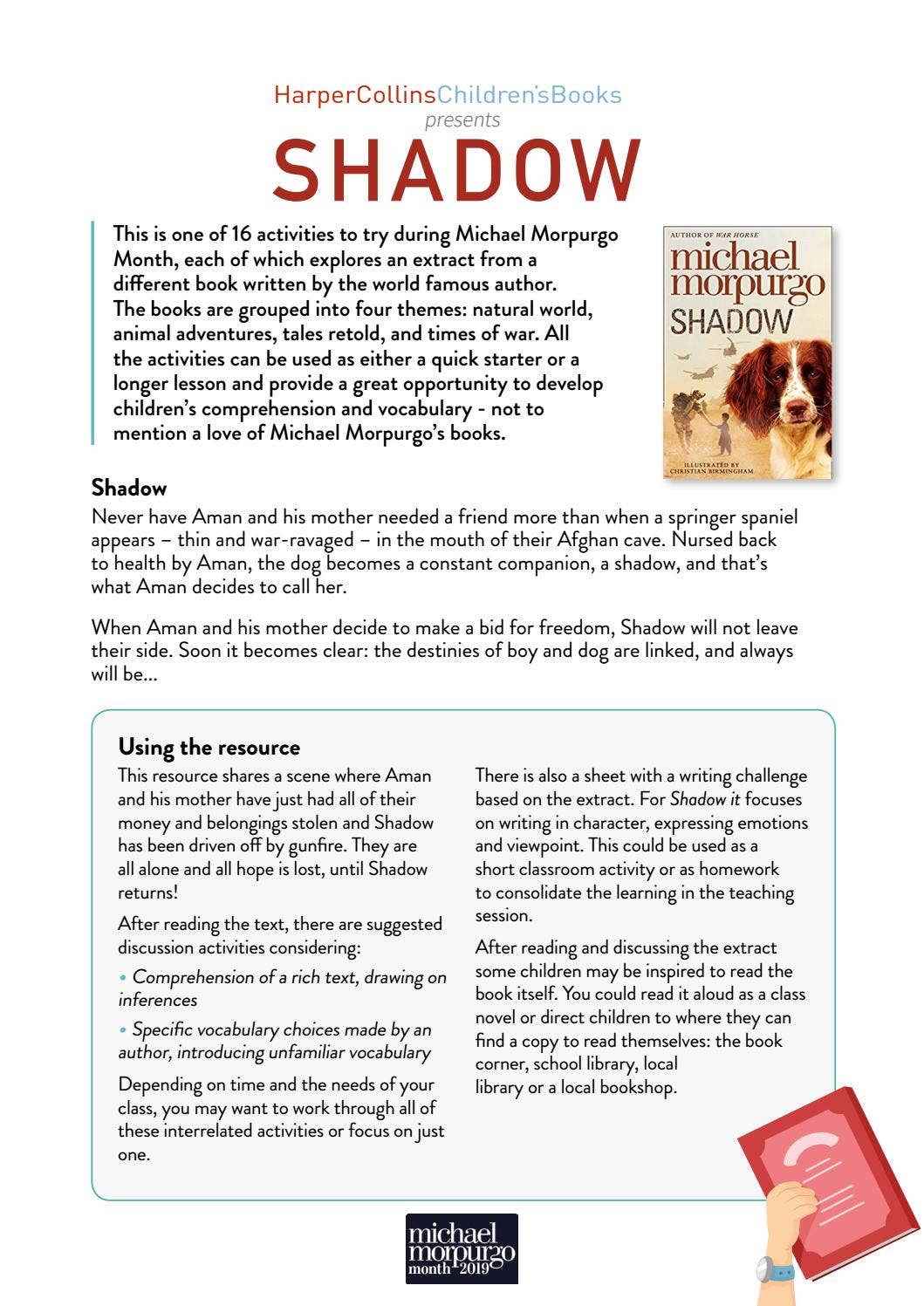 Shadow by Michael Morpurgo - Teaching Cover Sheet (KS2) by ...