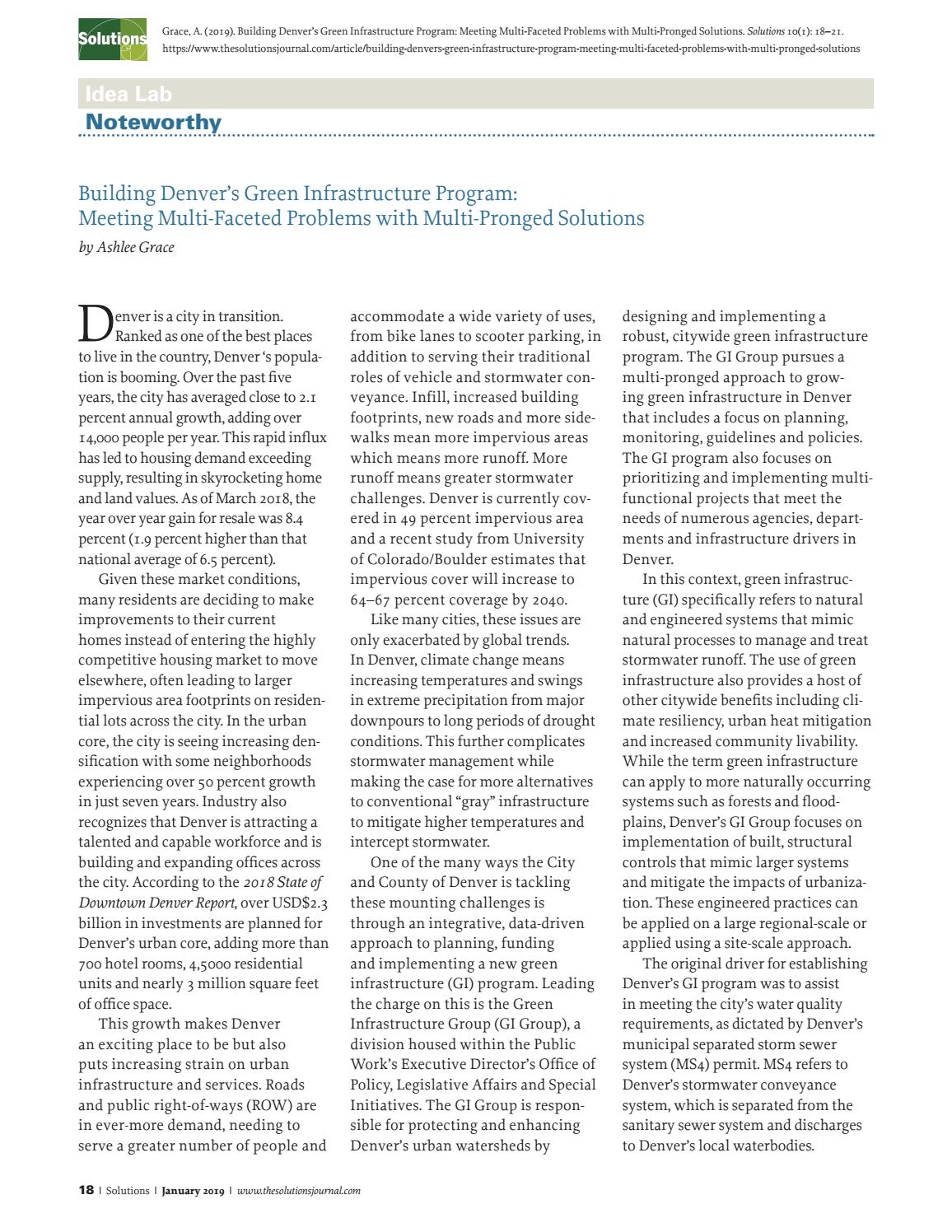 Building Denver’s Green Infrastructure Program by The Solutions Journal ...