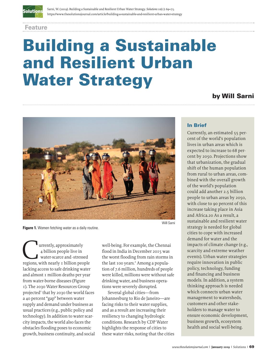 Building a Sustainable and Resilient Urban Water Strategy by The ...