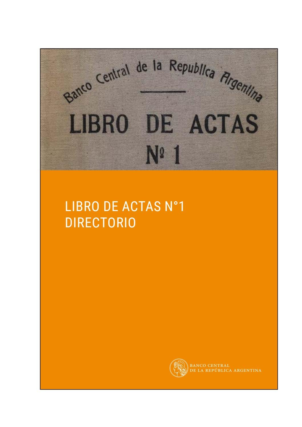 Libro de Actas de Directorio, Acta N°1 by Bibliotecas BCRA - Issuu