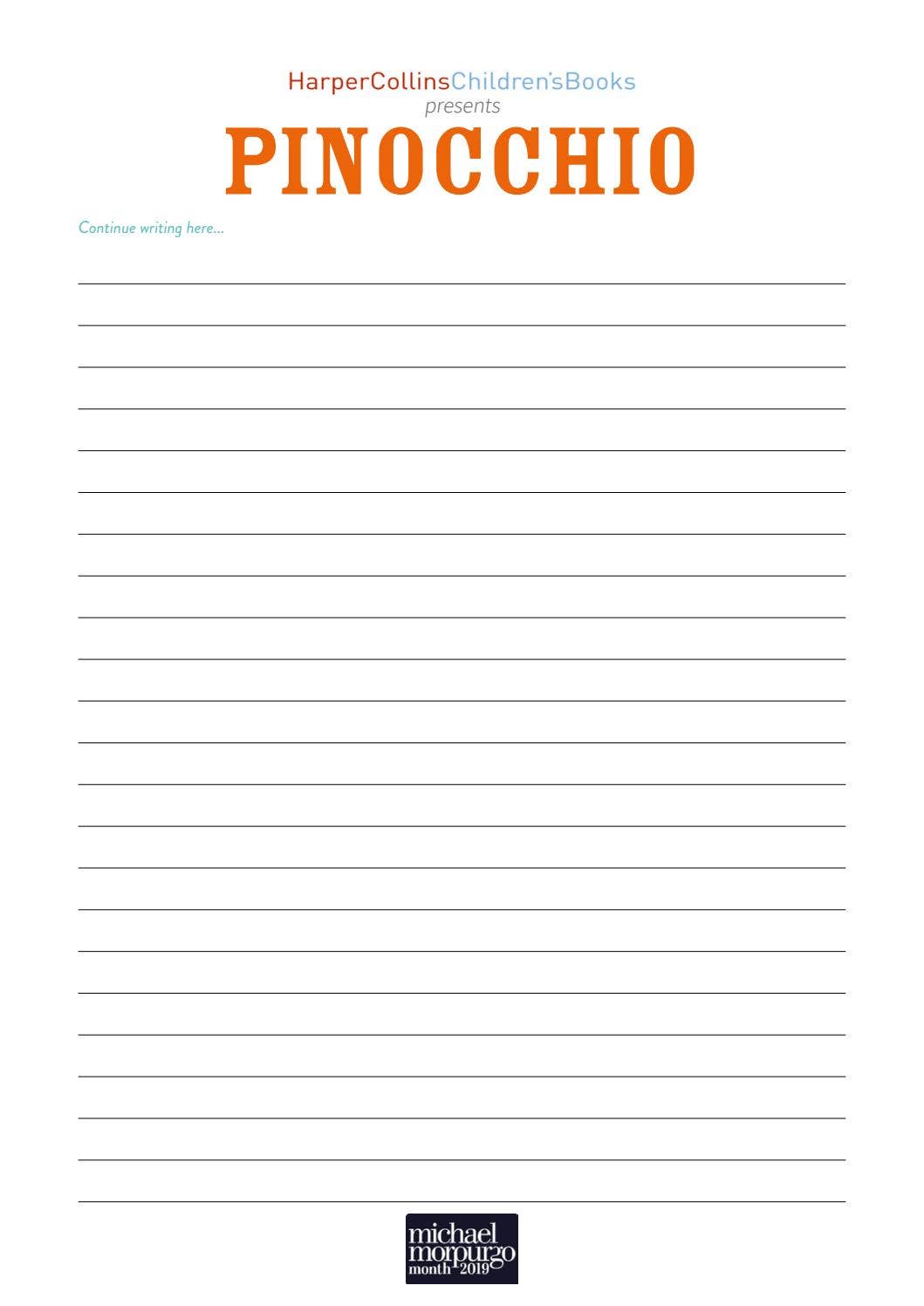 Pinocchio by Michael Morpurgo - Writing Challenge (KS2) by ...