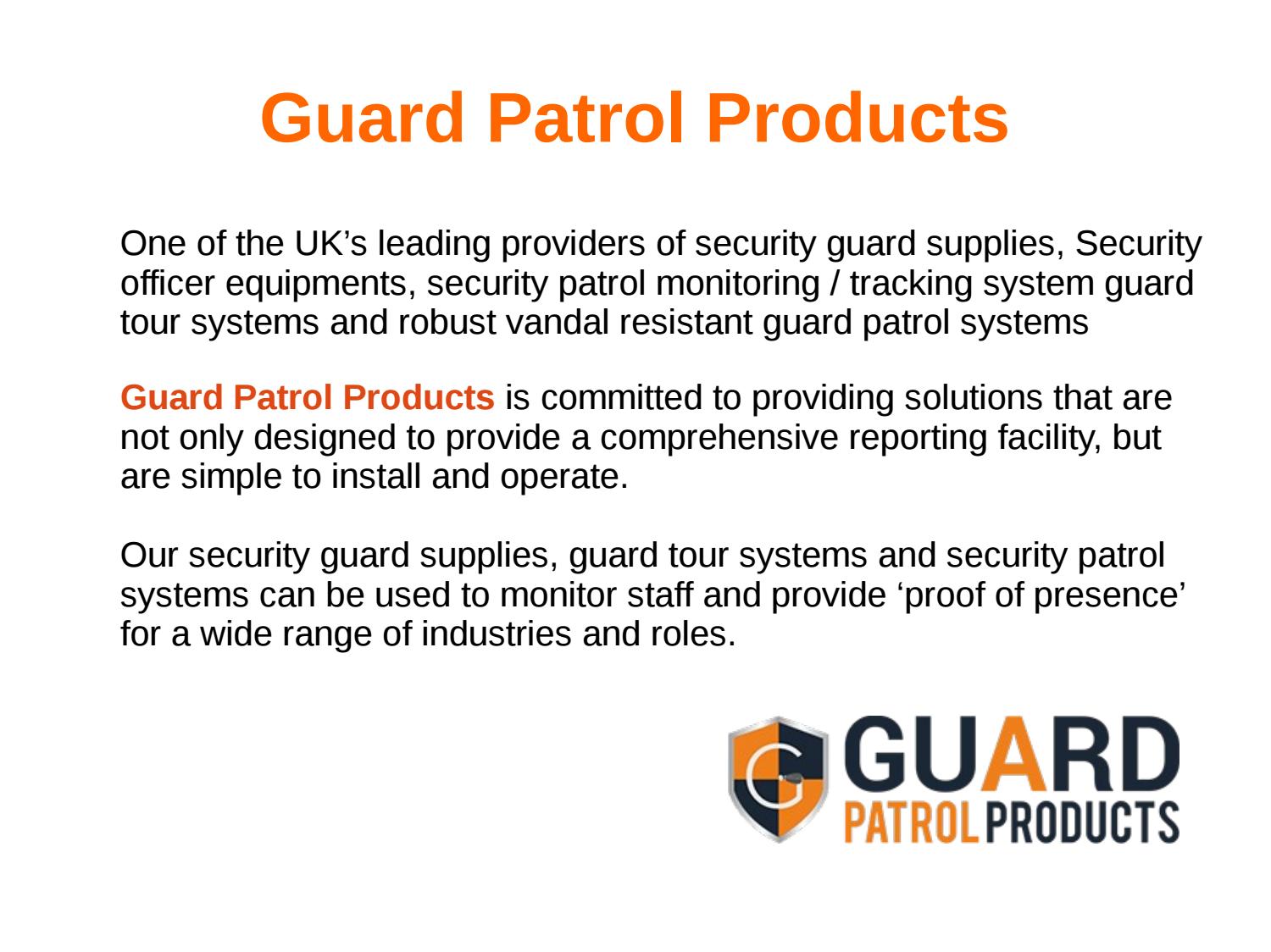 Guard Patrol System by Guard Patrol Products - Issuu