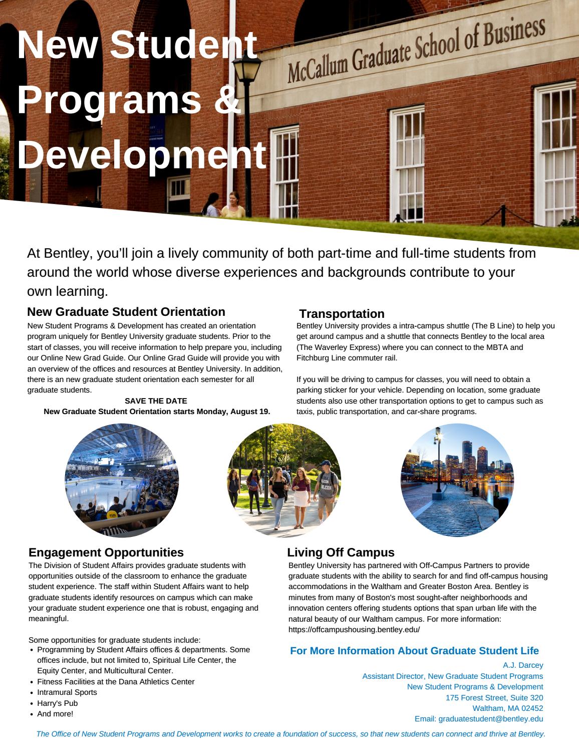 Graduate Student Life at Bentley University by Bentley University New ...