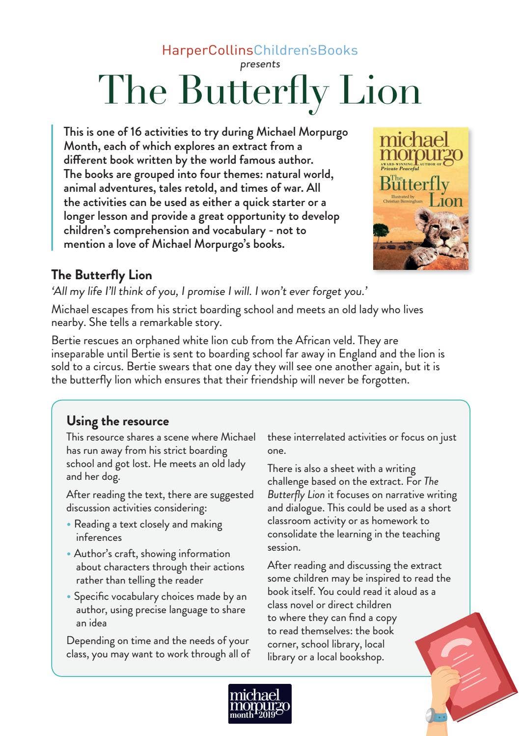 The Butterfly Lion by Michael Morpurgo - Cover Sheet (KS2) by ...